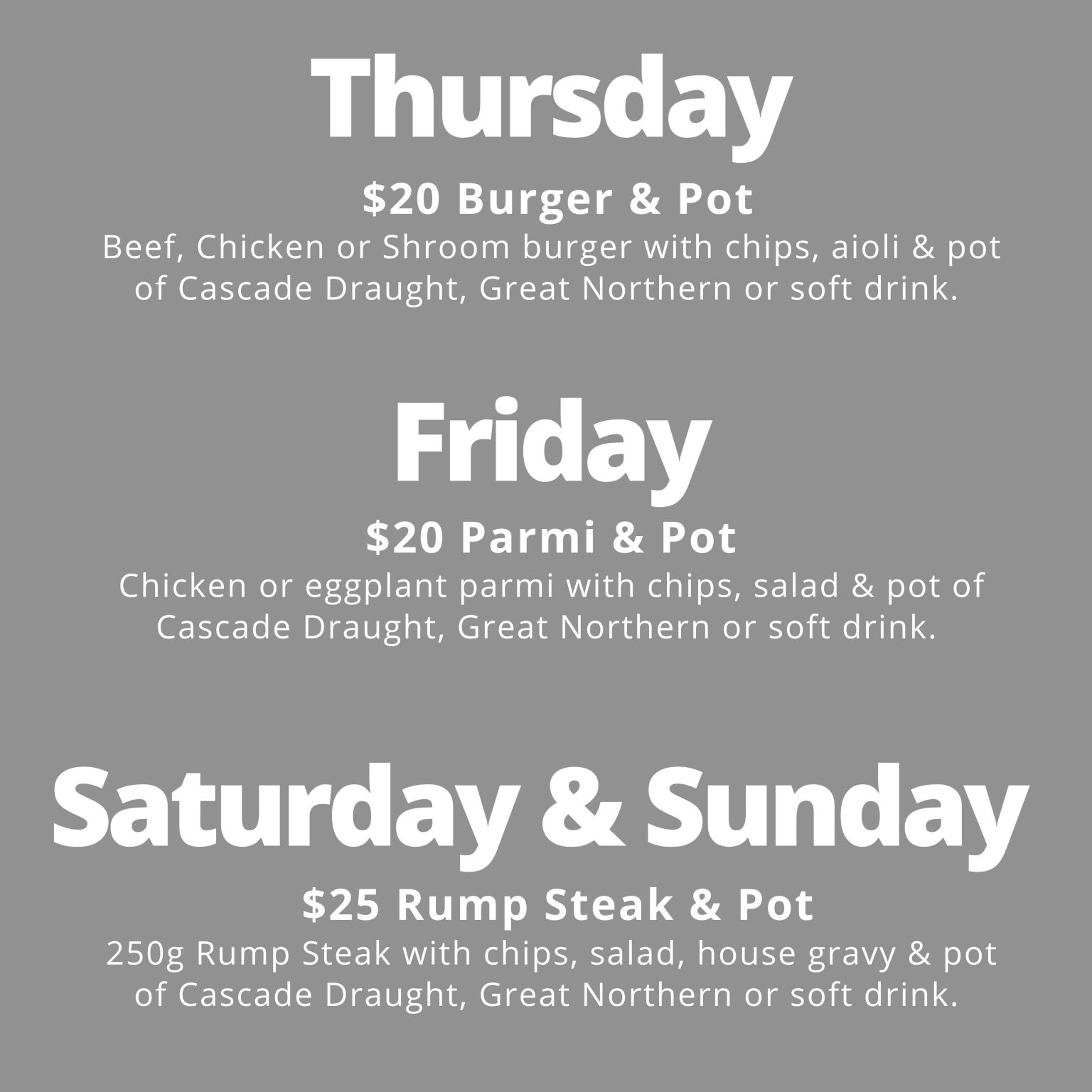 Weekly Lunch Specials - Riverfront Motel